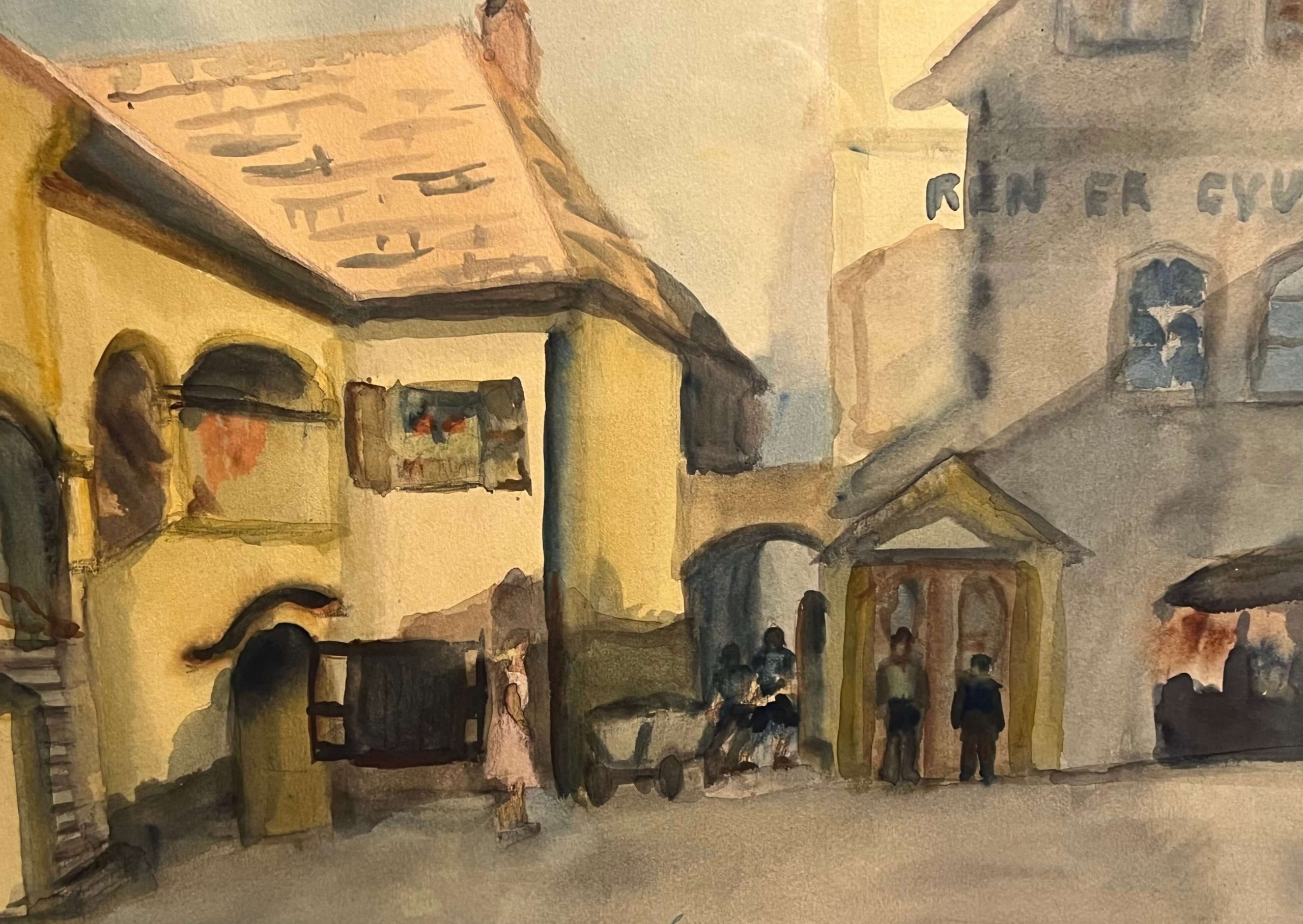 Hárs István (?-?) Utcakép emberekkel, 1963 - Art Business Club ...
